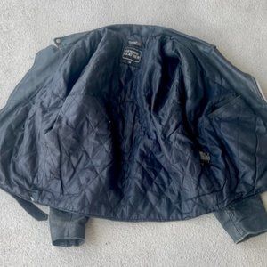 First Leather | Jackets & Coats | Vintage Black Belted Motorcycle ...